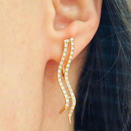 Женские Серьги Змея Золотые с Камнями Бижутерия, Сережки Змеи с Камнями ...