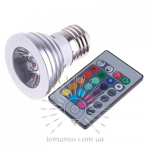 Купить Лампочка Lemanso св-ая E27 RGB 3W с пультом 85-230V / LM294 ...
