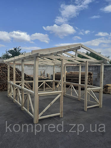 Купить Каркас беседки деревянный 4х3 м., цена 42020 ₴ — Prom.ua (ID ...