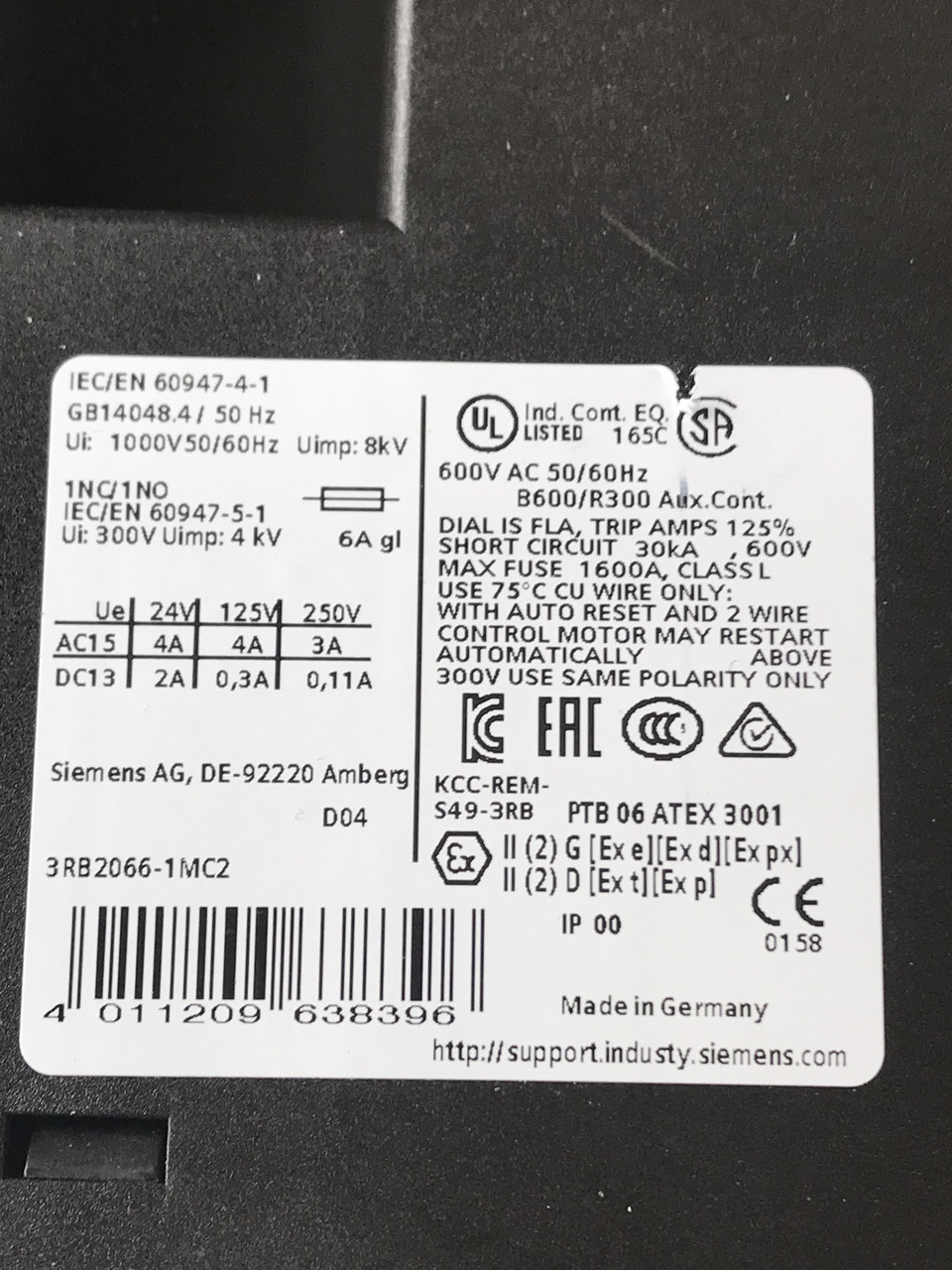 Купити Електронне реле перевантаження Siemens 3RB2066-1MC2 160-630A ...