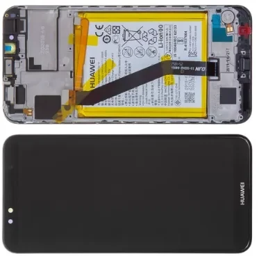 Дисплей Huawei Y6, Y6 Prime 2018,модуль в сборе с тачскрином, черный, оригинал, с рамкой, с ...
