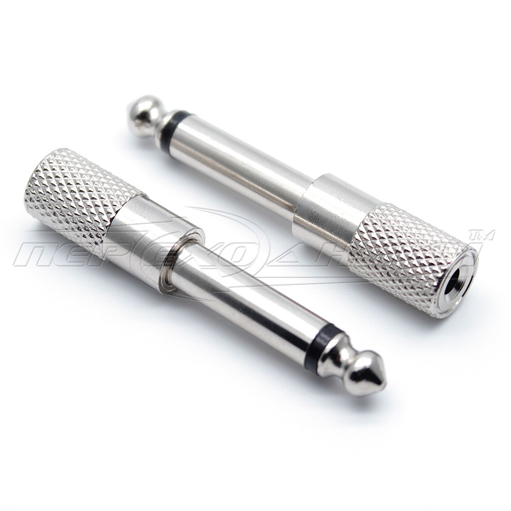 Переходник Штекер 6.3 Мм Моно - Гнездо 3.5 Мм Моно (металл) — Купить ...