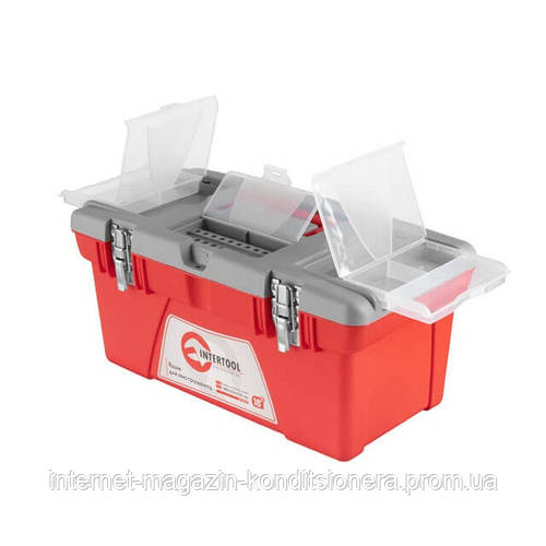 Ящик для інструменту з металевими замками, 18" 480*250*230 мм INTERTOOL BX-0518, цена: 599 ...