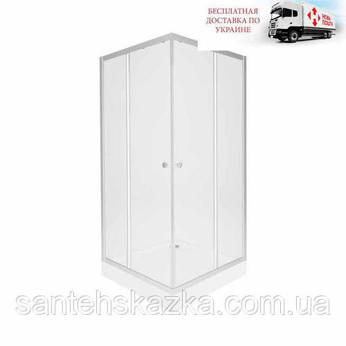 Квадратная душевая кабина 80см Presto Qtap с раздвижными прозрачными ...