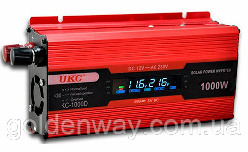 Автомобильный преобразователь напряжения инвертор UKC 12V на 220V AC/DC 1000W KC-1000D + LCD ...
