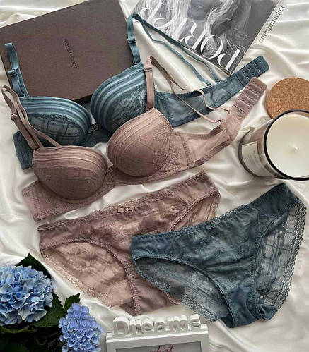 Купить Женское нижнее белье с кружевом комплект кофейный бюстгальтер ...