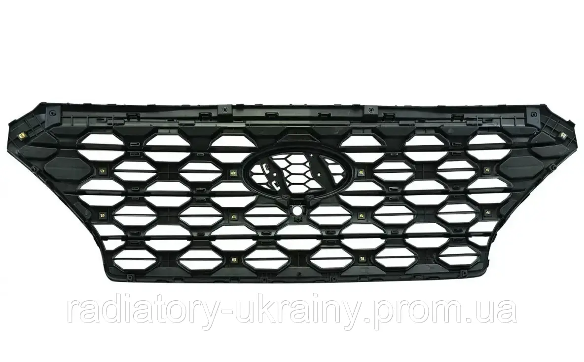Купить Решетка радиатора Hyundai Santa Fe 4 ТМ (2019-2021) черная под ...