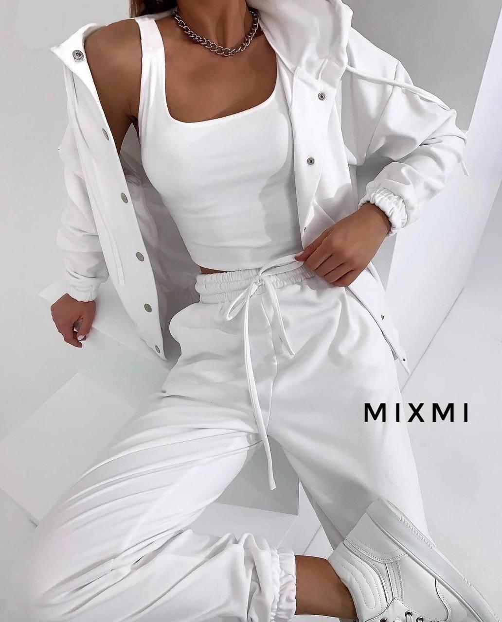 Костюм тройка женский жіночий 3-ка топ топик и штаны джоггеры штани ...