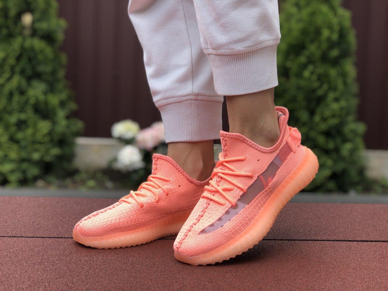 Женские летние кроссовки Adidas Boost 350 Адидас Изи Буст Коралловые ...