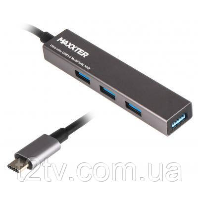Концентратор Maxxter USB 3.0 Type-C 4 ports grey (HU3С-4P-02) (ID#2432699459), цена: 405 ...