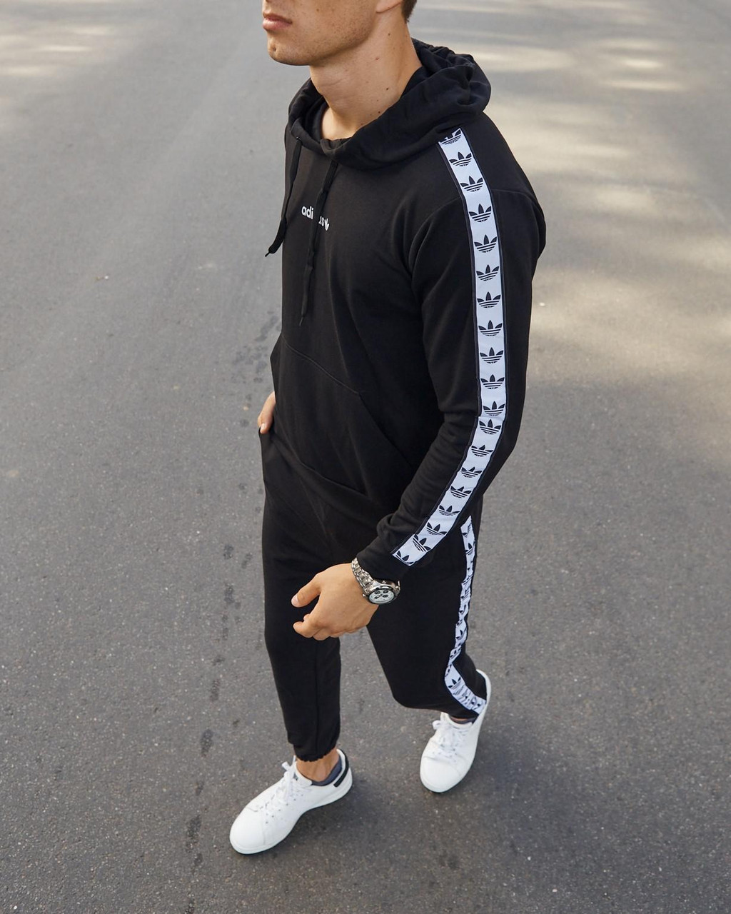 Купить Мужской спортивный костюм Kappa черный весенний Капа с лампасами ...