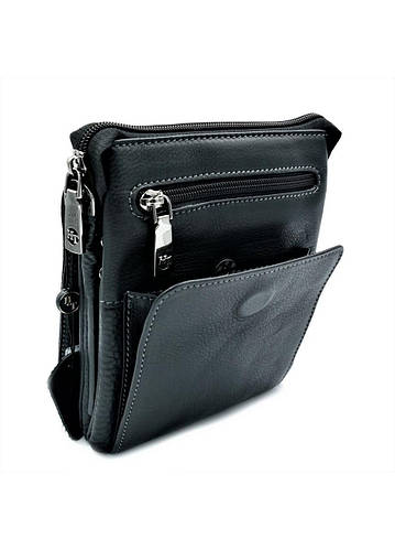 Купить Мужская кожаная сумка H.T.Leather чёрного цвета 21 х 15 х 5 см ...