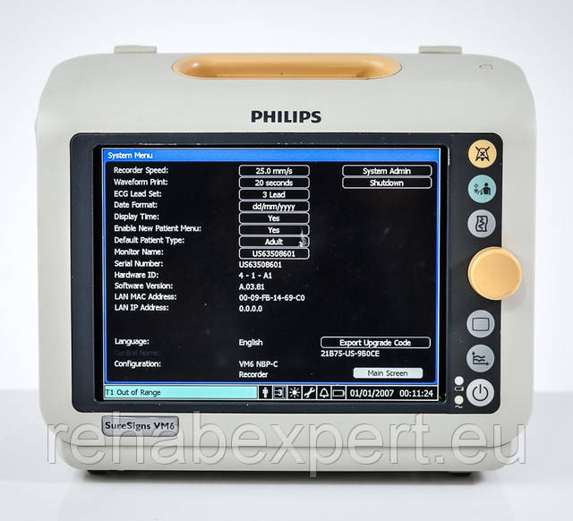Монитор пациента Philips SureSigns VM6 Vital Signs Patient Monitor ...