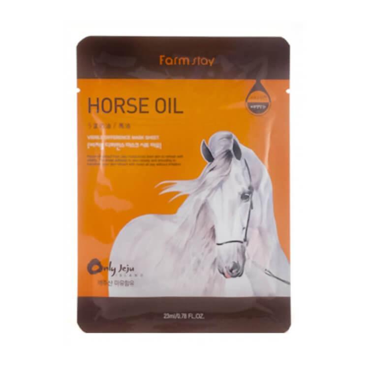 Тканевая Маска с Лошадиным Жиром FarmStay Visible Difference Horse Oil ...