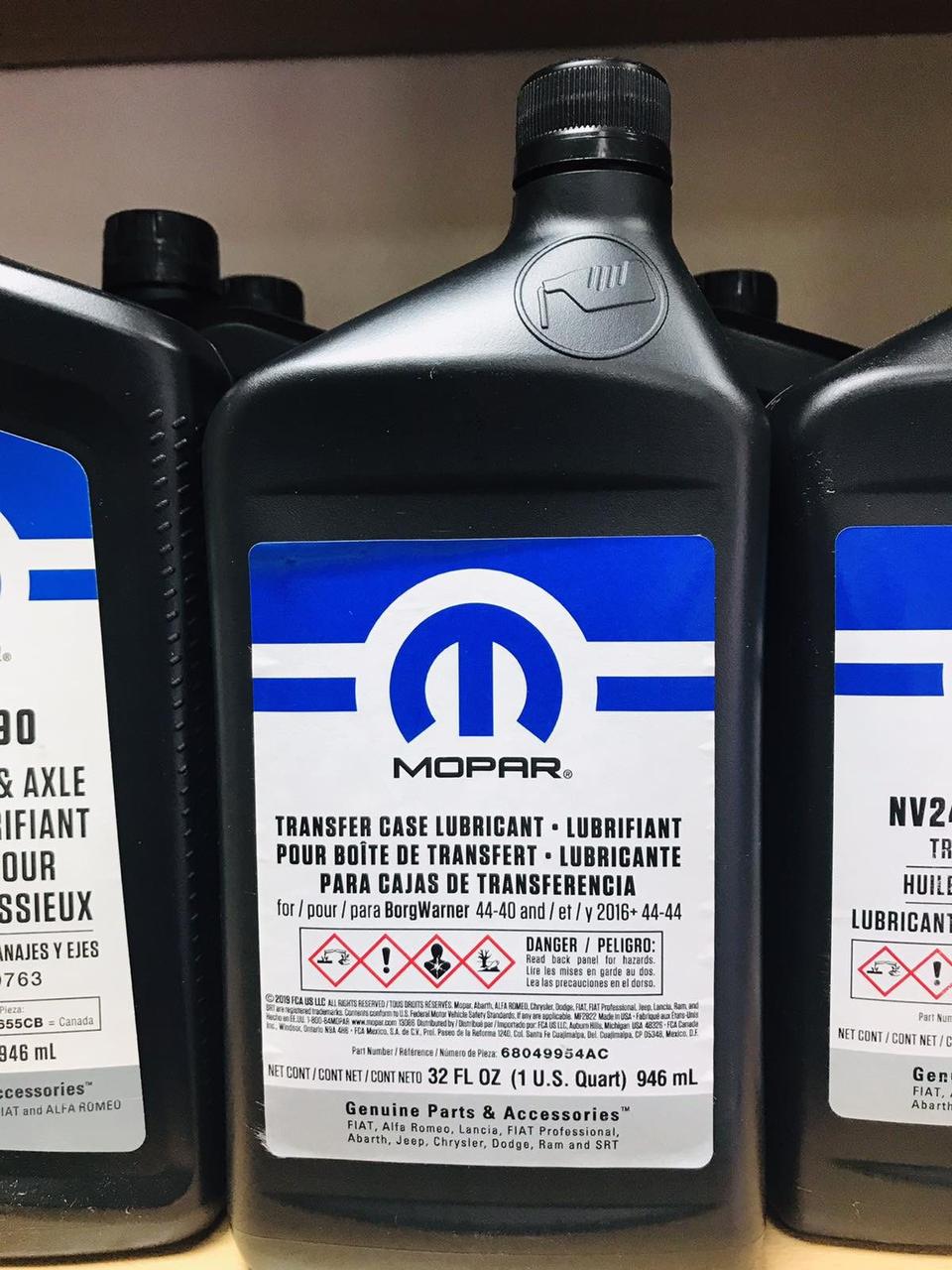 Трансмиссионное масло для раздаточных коробок Mopar TCL 44-40 BW 44-44 ...