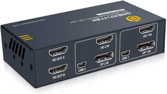 KVM Переключатель Displayport переключатель на два монитора для 2 ...