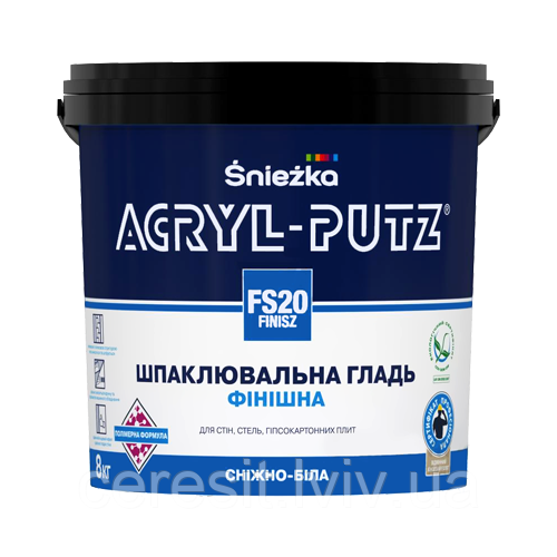Шпаклівка фінішна Acryl-Putz Sniezka FS20 17 кг (ID#1604246296), ціна ...