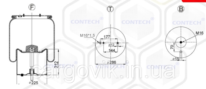 Купить Пневмоподушка (с мет стаканом) SCANIA 4 seria, 4913NP02, 1440294 ...