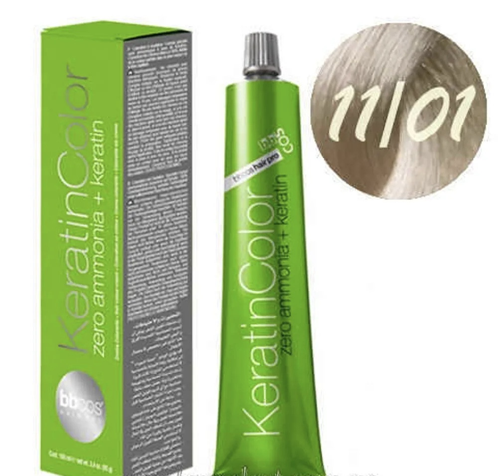 11/01 Крем-краска для Волос Безаммиачная BBCOS Keratin Color Блондин ...