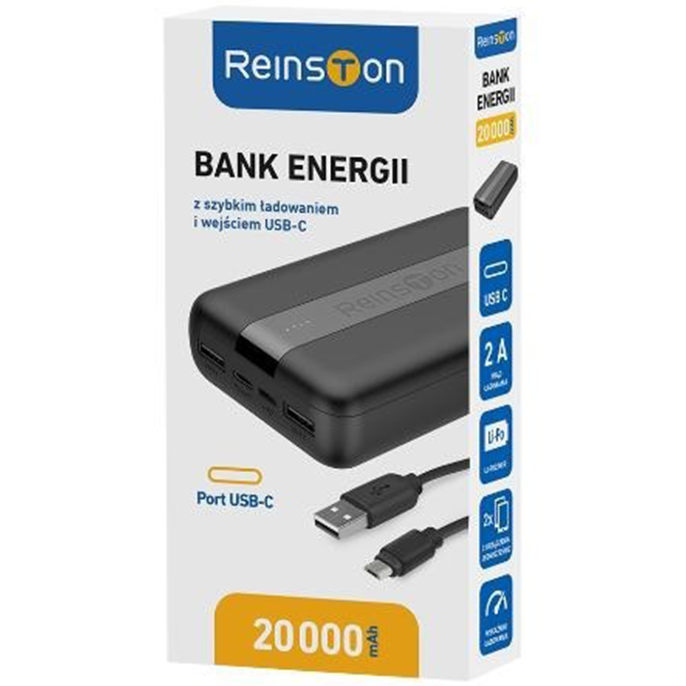 Повербанк 20 000 мАч Reinston Power Bank 20000mAh EPB027 Чорний, ціна ...