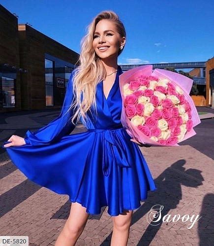 Жіноче шовкове плаття на запах зі спідницею сонцем (ID#1605985700), ціна: 680 ₴, купити на Prom.ua