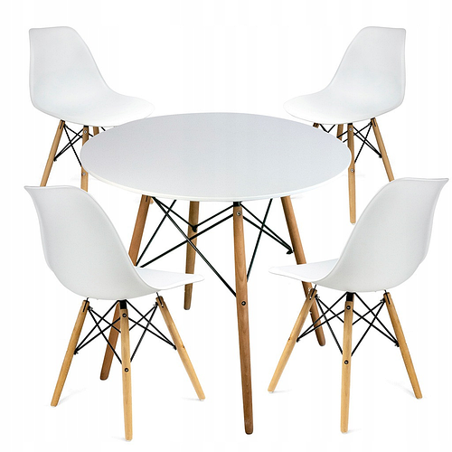 Кухонный комплект стол и стулья Scandinavian Design White (ID ...