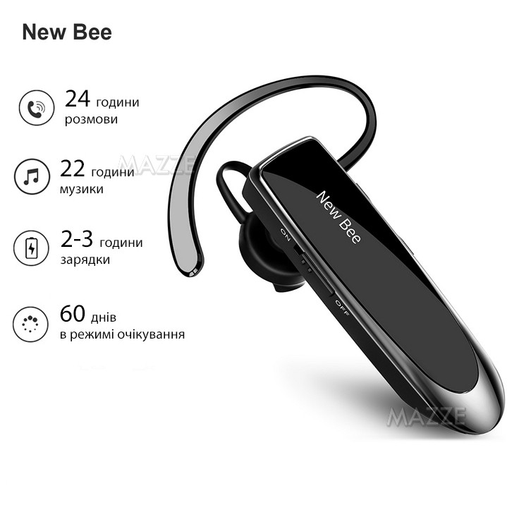 Гарнитура Bluetooth Наушник Вкладыш Блютуз 5.0 New Bee LC-B41WC Black ...