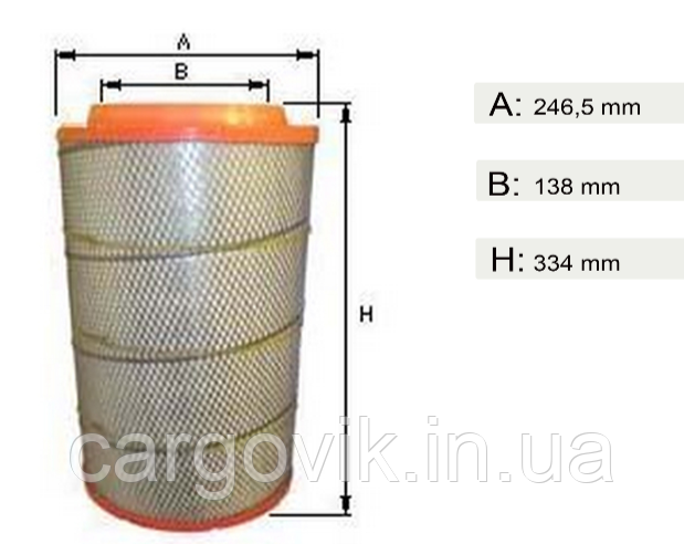 Фильтр воздушный IVECO EUROCARGO, 42471161, 42553256, 500039708 ...