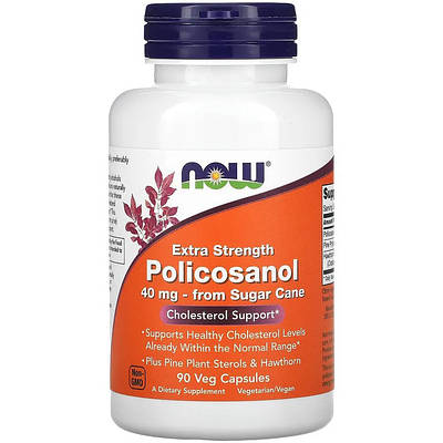 Поликозанол NOW Foods "Extra Strength Policosanol" экстрасильный, 40 мг ...