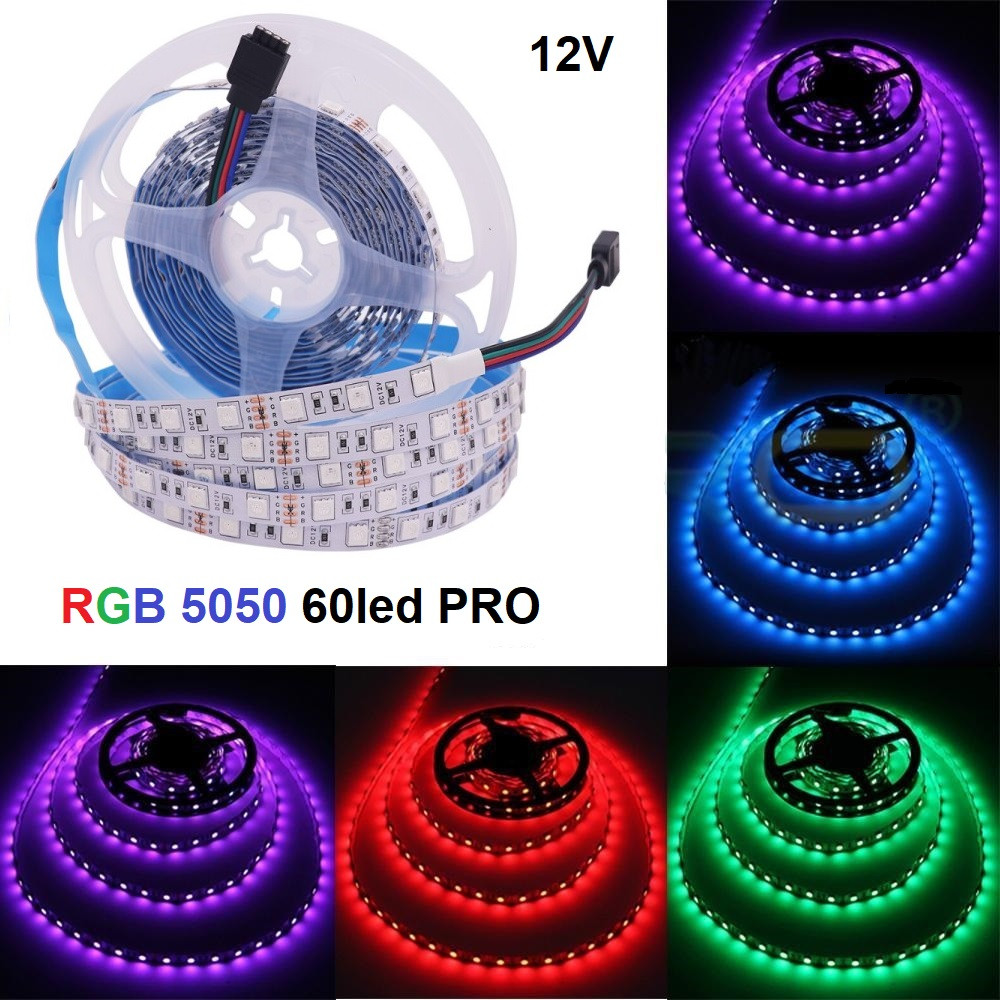 Світлодіодна стрічка LEDTech RGB 5050 ip20 60led/m багатобарвна преміум ...