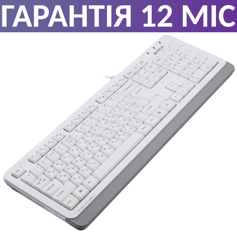 Клавиатура для ПК (компьютера) и Ноутбука A4tech FKS10, Белая, USB ...