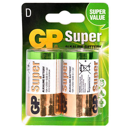 Купити Батарейка GP SUPER ALKALINE 1.5V 13A-U2 щілинна, LR20, D ...