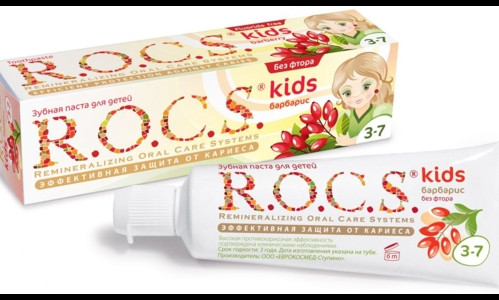 Купить Зубная паста R.O.C.S. Kids Барбарис (без фтора) 45 г, цена 188 ...