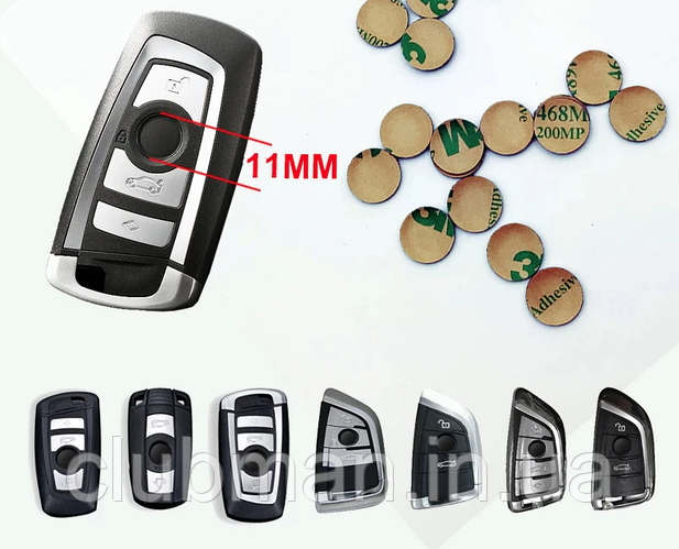 Купить Наклейка на ключ BMW (БМВ) 11 мм E39 E53 E60 E46 E36 E34 E90 E65 E66 E70, цена 19 грн ...