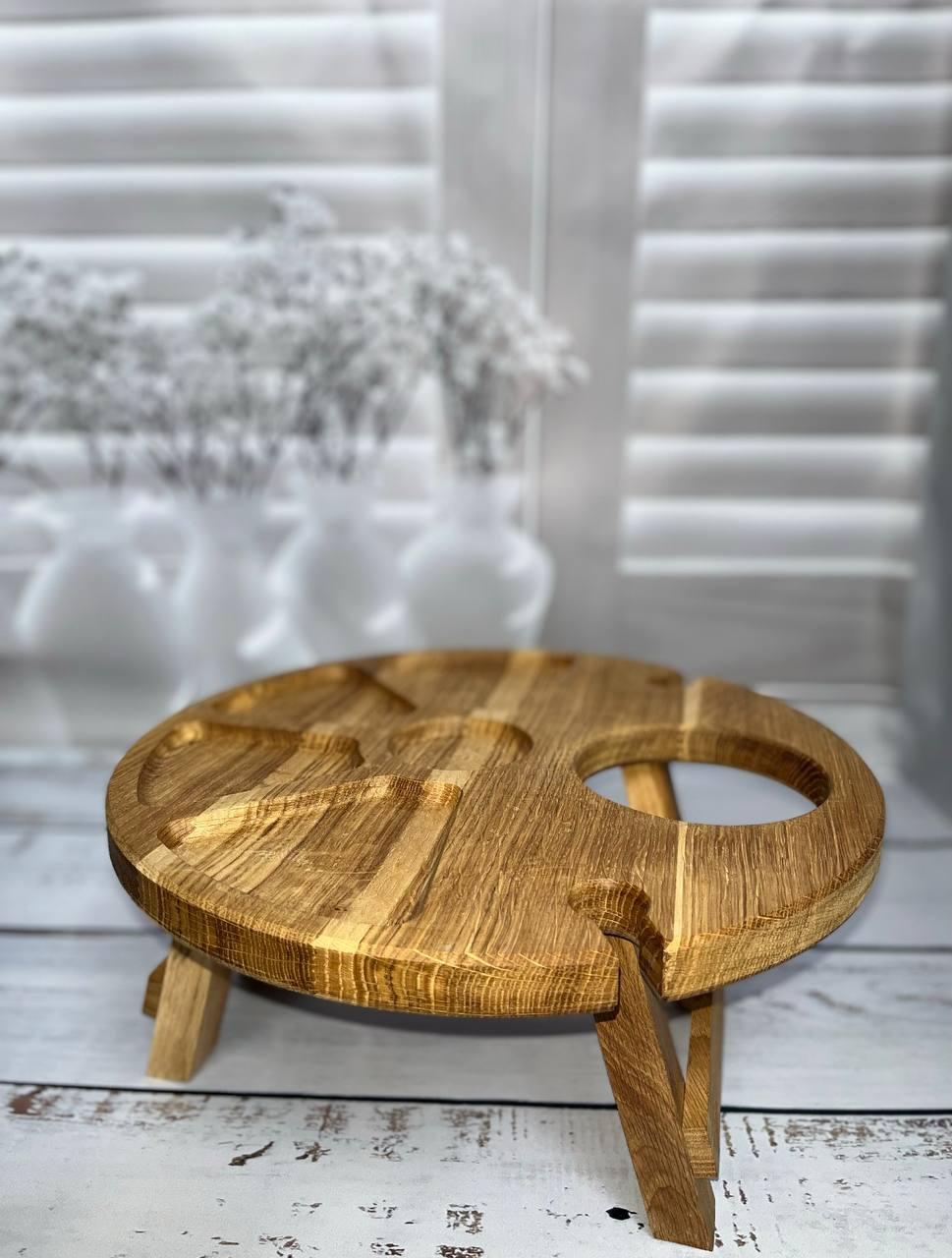 Деревяна менажниця винний стіл винний столик деревяний піднос 35 см продаж ціна у Косові