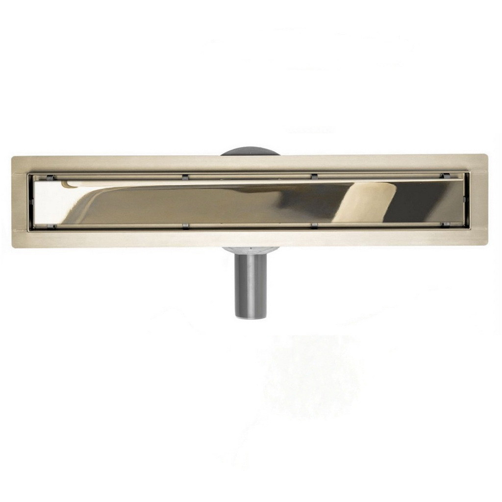 Трап линейный для душа REA PURE NEO MIRROR GOLD 800мм под плитку с ...