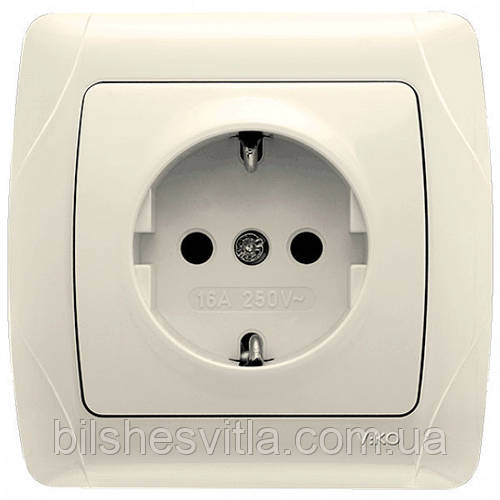 Розетка 1 скр. с/заземл.Carmen (крем), цена 94 грн — Prom.ua (ID#1611446149)