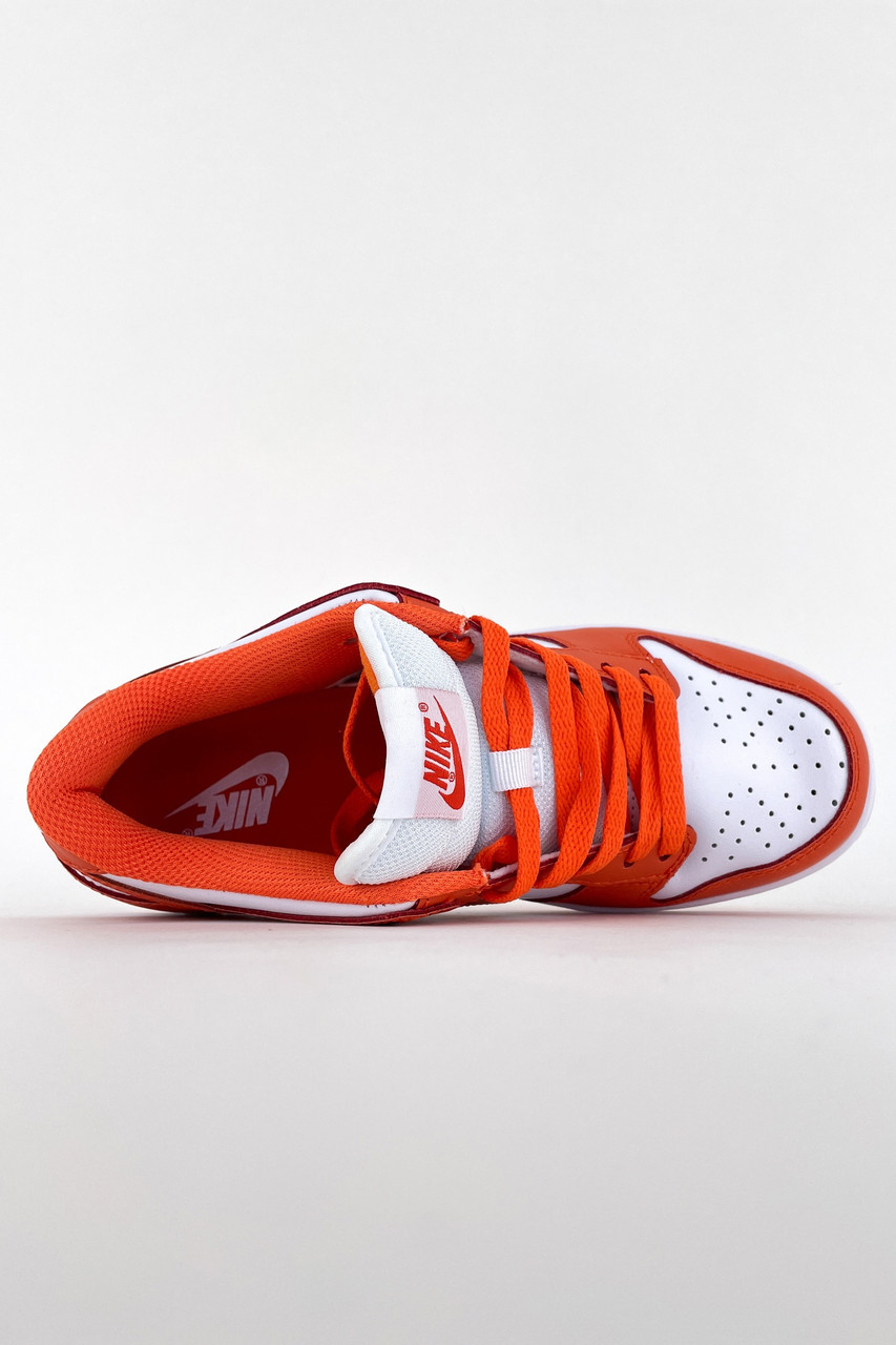 Кроссовки Nike SB Dunk Ripe Orange женские, кожанные, оранжевые с белым ...