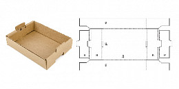 FEFCO 0435 Коробка складная, лоток для штабелирования, цена 30 грн ...