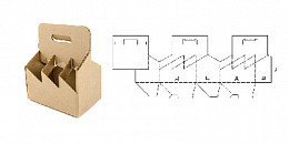 FEFCO 0717 Коробка клеєна, складана, для упаковки 6 пляшок (ID ...