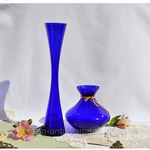Квіткові вази для квітів Кобальтове скло Гермая ціна 460 грн — Prom Ua Id 1614011534