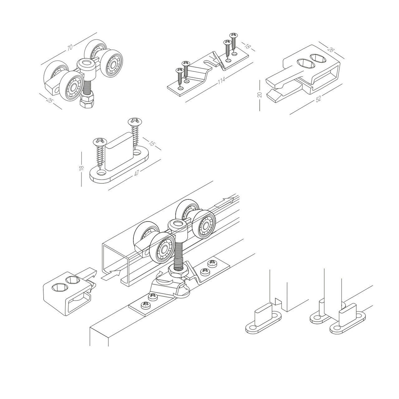 Система раздвижных межкомнатных дверей (комплект) MVM SD-100 (ID ...