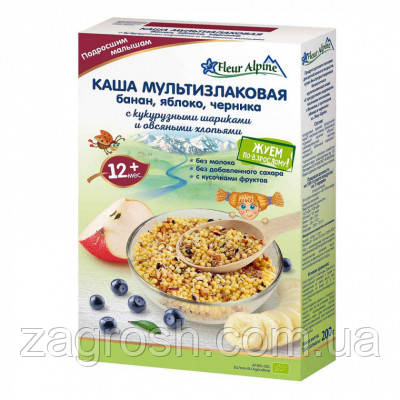 Дитяча каша Fleur Alpine безмовна мультизлакова бан,ябл,черн.200 р ...