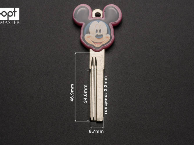 Купить BAODEAN mickey mouse розовый (латунь) заготовка ключа, цена 23. ...