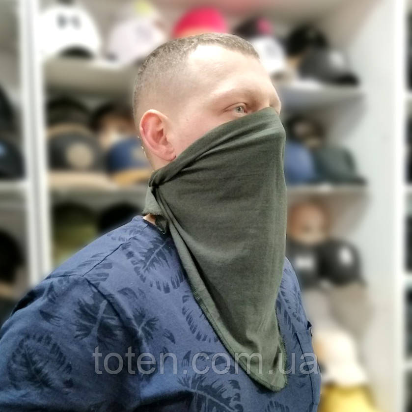 Купить Бандана мужская зеленая однотонная на лето, бандана хаки летняя ...