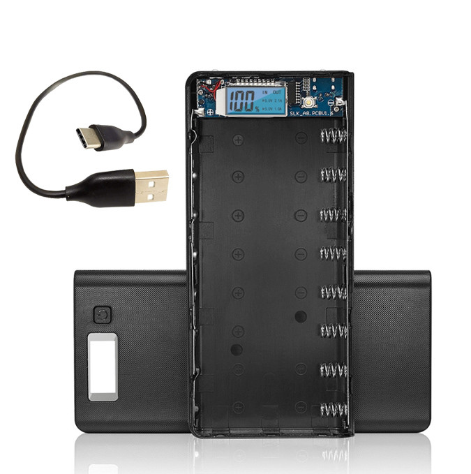 Купить Павербокс (PowerBox) корпус для павербанка с LCD дисплеем на 8 ячеек 18650, 20000 mAh, 5V ...