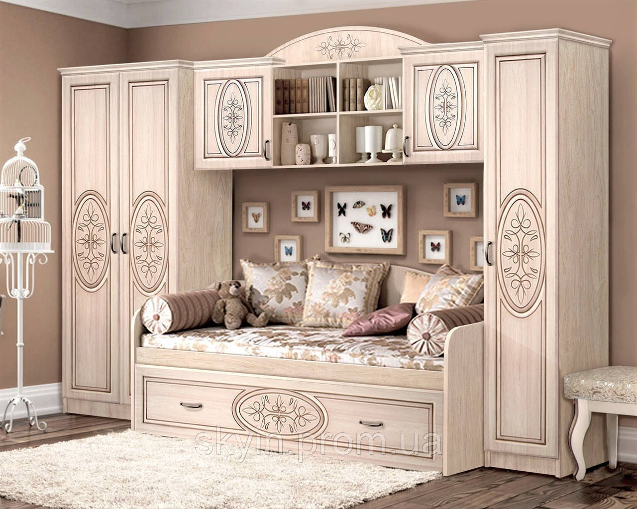 Белая классическая мебель в детскую - 98 фото