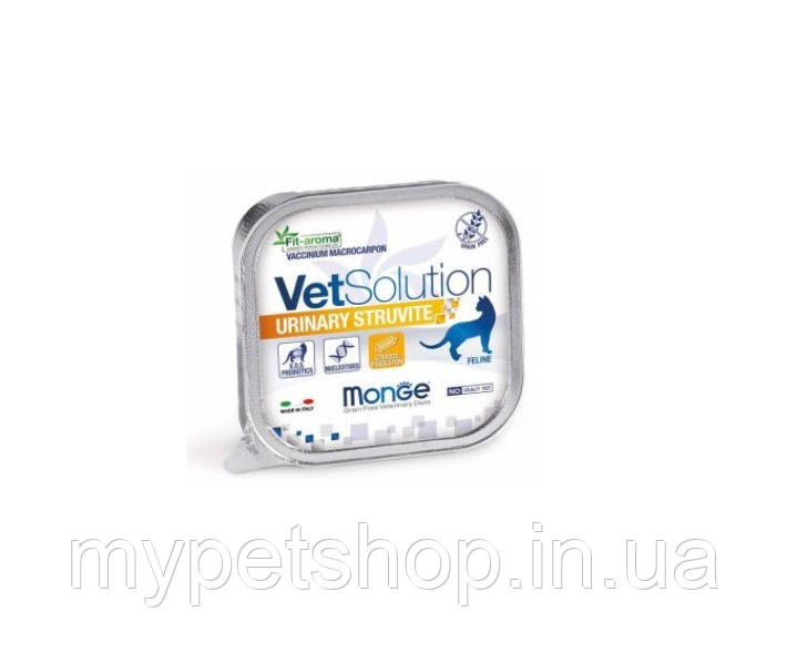 MONGE Монж VetSolution Urinary Struvite Feline Вологий Корм для Кішок ...