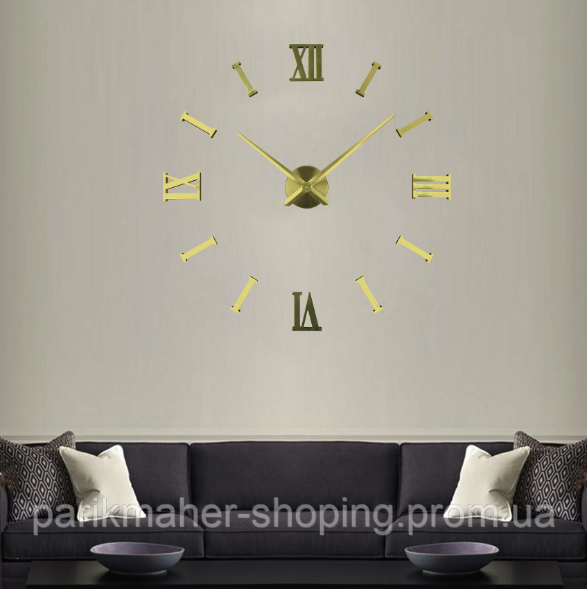 Купити Настінні годинники Diy Clock New Gold з римськими цифрами Золото ціна 561 ₴ Prom Ua