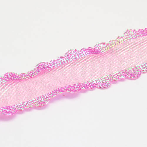 Лента Органза и Полиэстер Кружево, Малиновый, Ширина: 25мм, 5м (ID ...